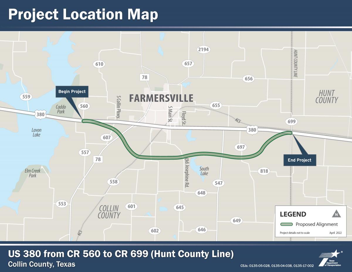 US 380 from CR 560 to CR 699 (Hunt County Line) in Farmersville area | Keep It Moving Dallas